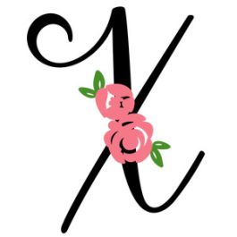 cursive floral monogram d