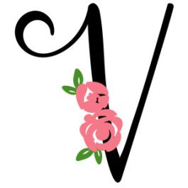 cursive floral monogram d