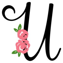 cursive floral monogram d