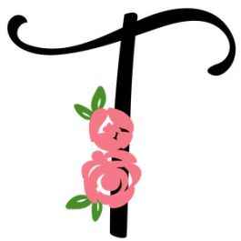 cursive floral monogram d