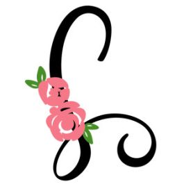 cursive floral monogram d