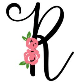cursive floral monogram d