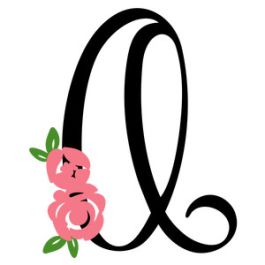 cursive floral monogram d