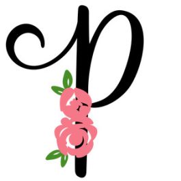 cursive floral monogram d
