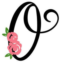 cursive floral monogram d