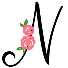 cursive floral monogram d