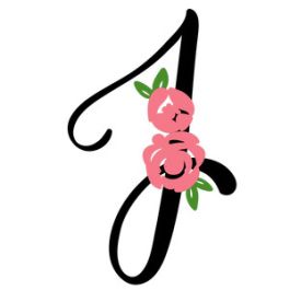 cursive floral monogram d