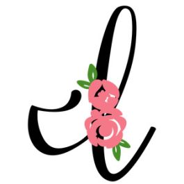 cursive floral monogram d