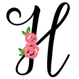 cursive floral monogram d