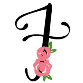 cursive floral monogram d