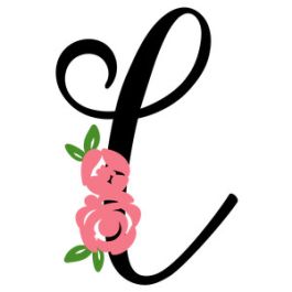 cursive floral monogram d