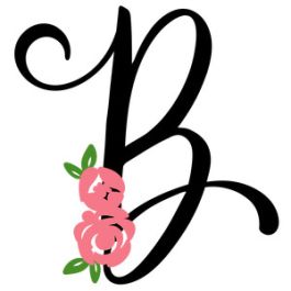 cursive floral monogram d