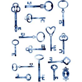 lucky keys watercolor stickers