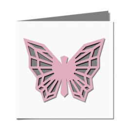 geometric butterfly cutout card