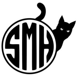 peeking cat circle monogram frame