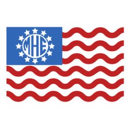 ric rac flag monogram frame