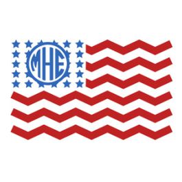 chevron flag monogram frame
