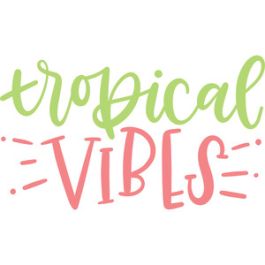 Tropical Flower Circle Name Frame