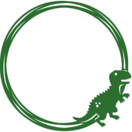 t-rex dinosaur circle frame