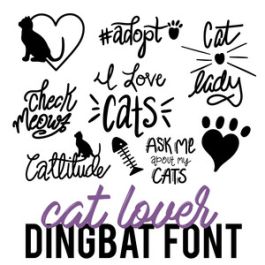 cat lover dingbat font
