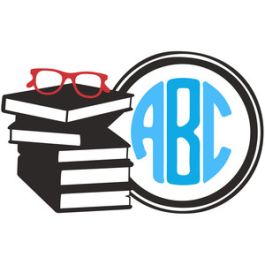 stack of books monogram frame