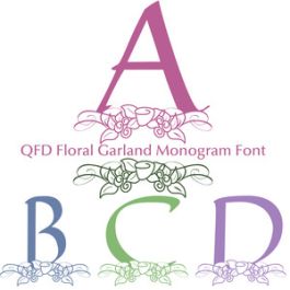 qfd floral garland monogram font