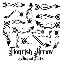 flourish arrow dingbat font