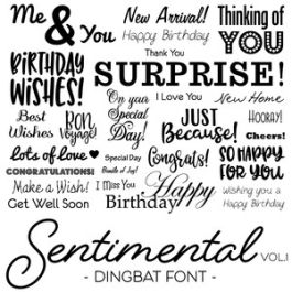 sentimental quote dingbat font