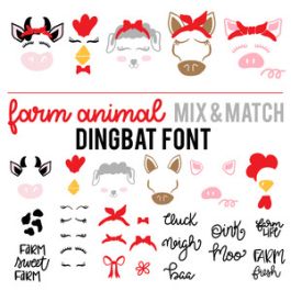 farm animal mix & match dingbat font