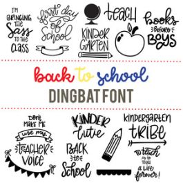 back to school dingbat font
