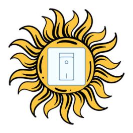 light switch sticker design - sun