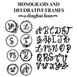 monograms and decorative frames dingbat font