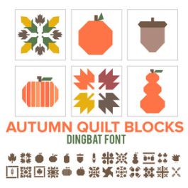 autumn quilt blocks dingbat font