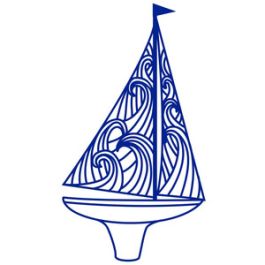 sailing boat with wave sails papercut
