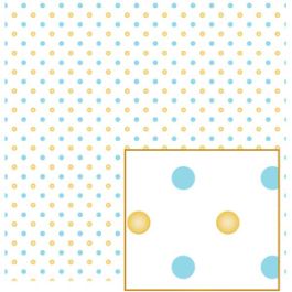 blue & gold polka dots
