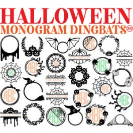sg halloween monogram frame dingbats