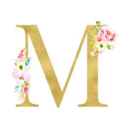 m floral monogram|277330