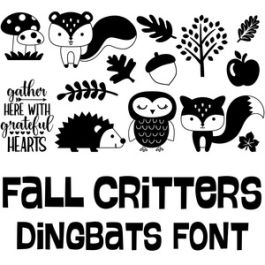 fall critters dingbats font