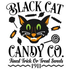 black cat candy co. sign
