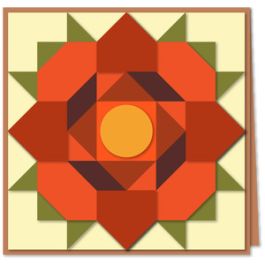 rose of sharon quilt block 6x6 card