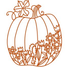 floral pumpkin filigree papercut