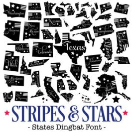 stripes & stars dingbat font