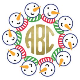 snowman christmas monogram frame