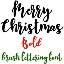 merry christmas bold brush lettering font