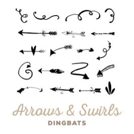 arrows and swirls dingbats