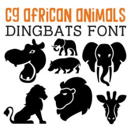 cg african animals dingbats