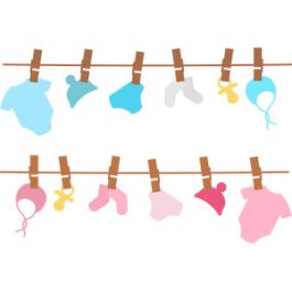 hanging baby clothes borders