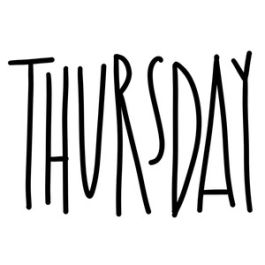 thursday word art