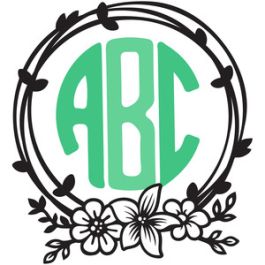 floral vine monogram frame|285980