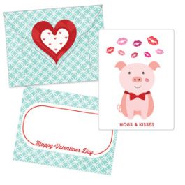 valentine card - hogs and kisses